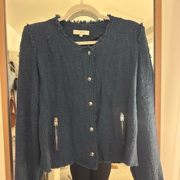 IRO | Jackets & Coats | Iro Midnight Blue Tweed Jacket | Poshmark